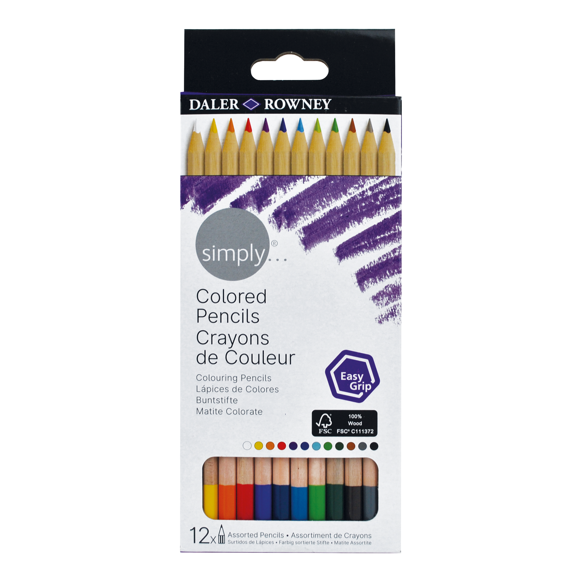 Simply Colouring 12 Pencils Set - Daler-Rowney