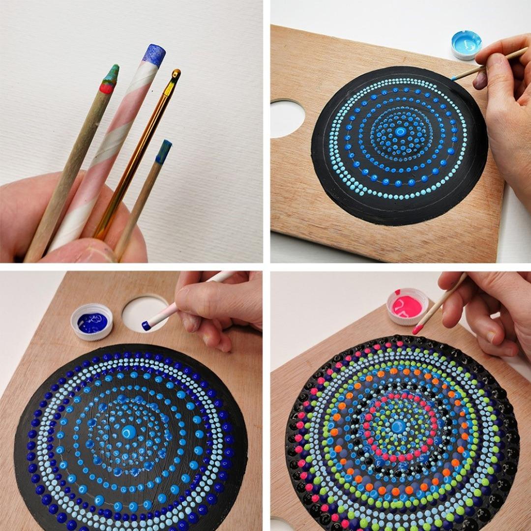 #simplycreate paintings with dots - Daler-Rowney