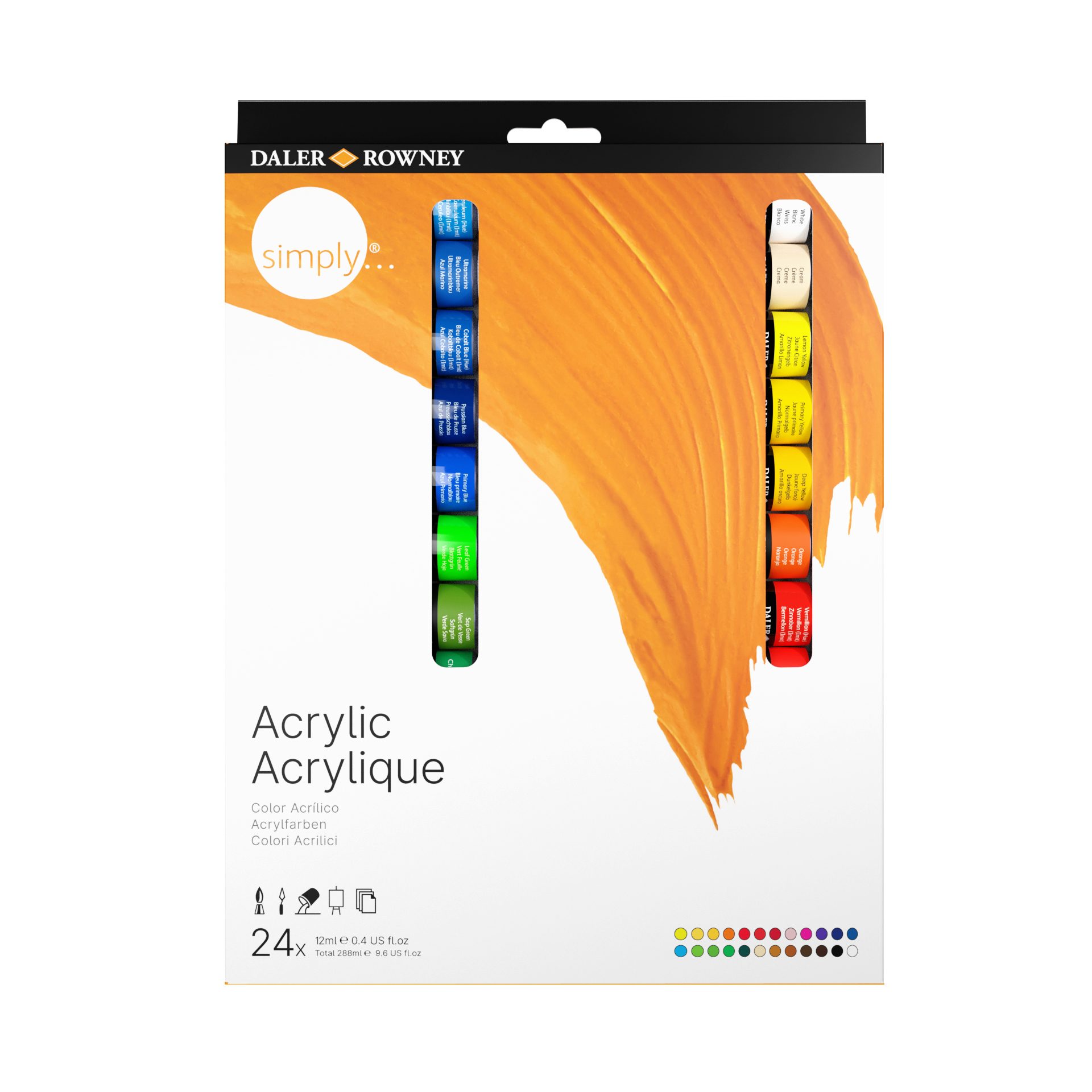Simply Acrylic Paint 24x12ml Set - Daler-Rowney