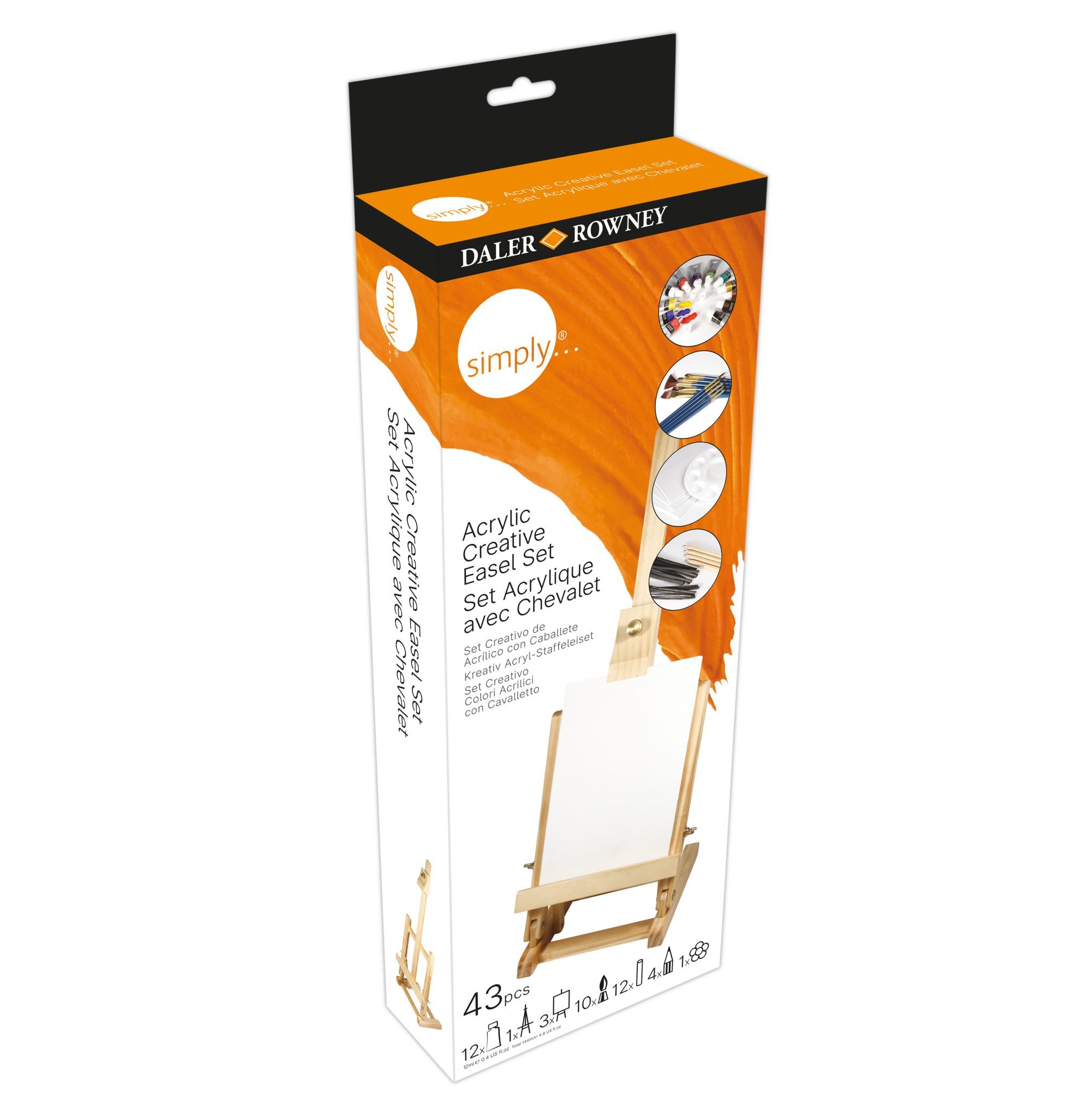 Simply Acrylic Paint Creative Easel Set - Daler-Rowney
