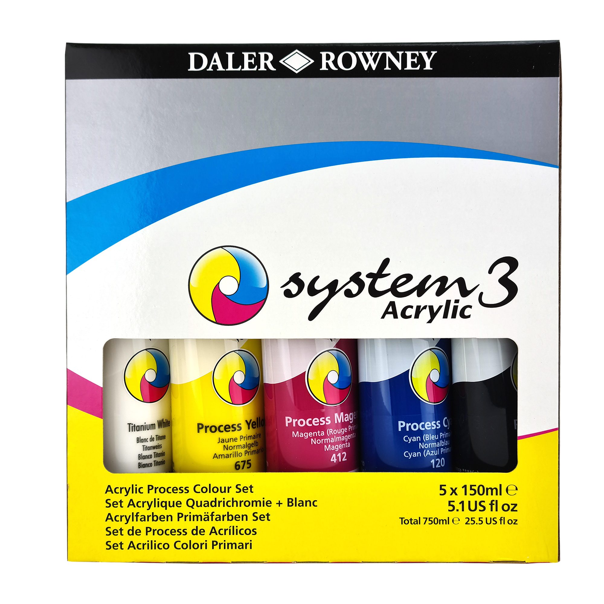 System3 Original Acrylic Paint 150ml Process Set - Daler-Rowney