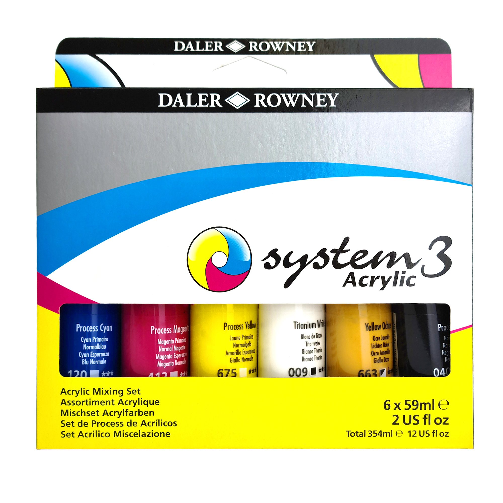 System3 Original Acrylic Paint 59ml Process Set - Daler-Rowney