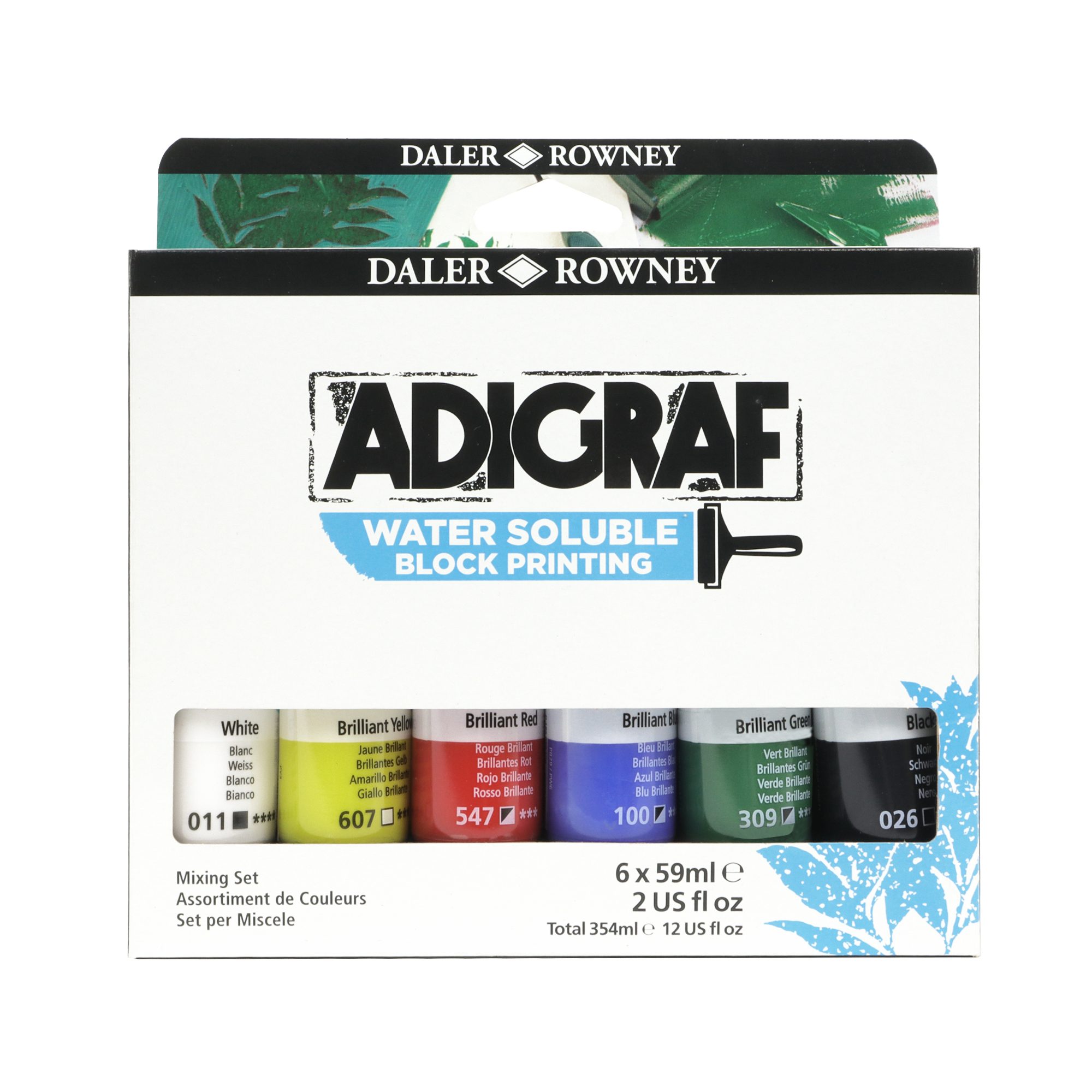 Adigraf Block Printing Water Soluble Ink 59ml Set - Daler-Rowney