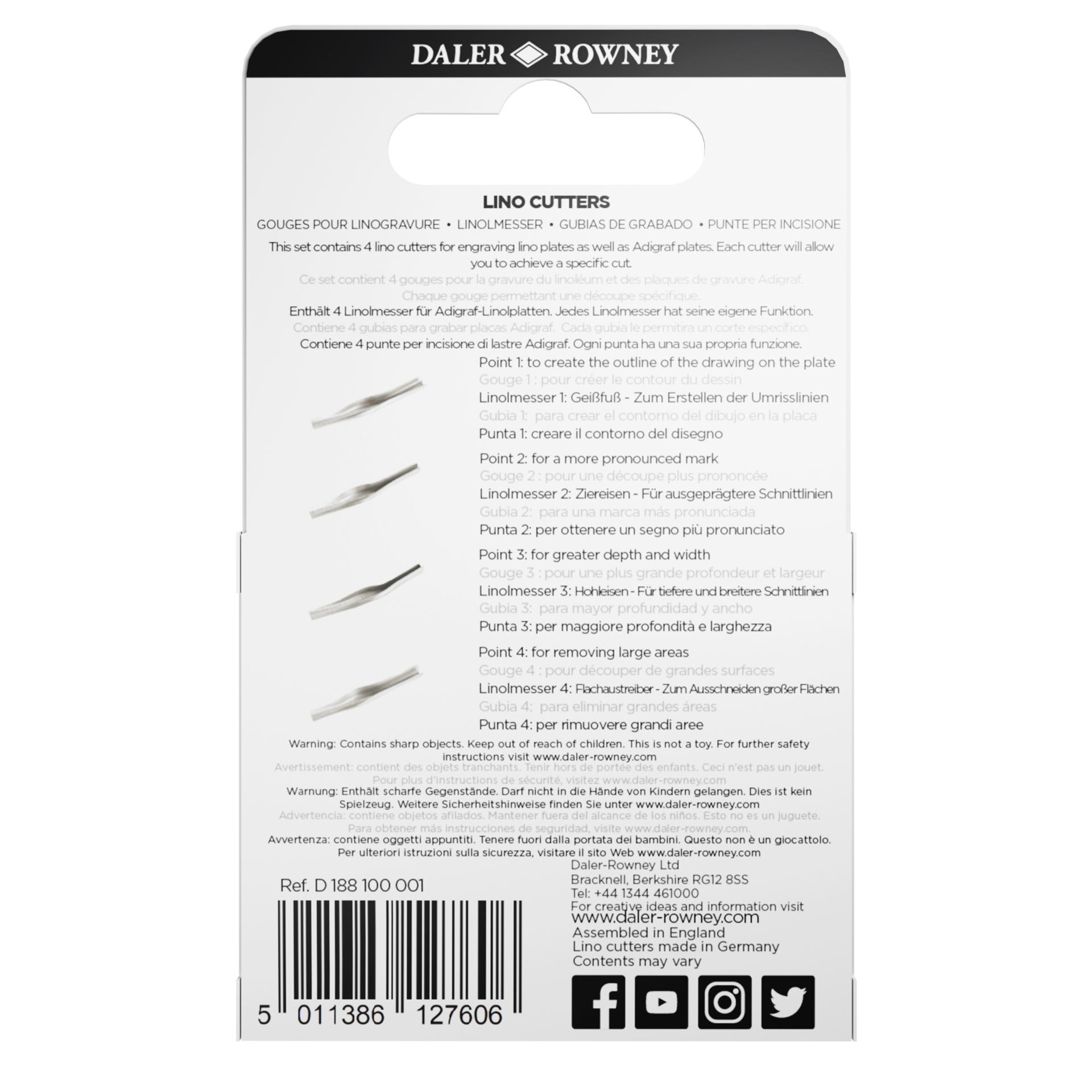 Adigraf Block Printing Lino Cutters - Daler-Rowney