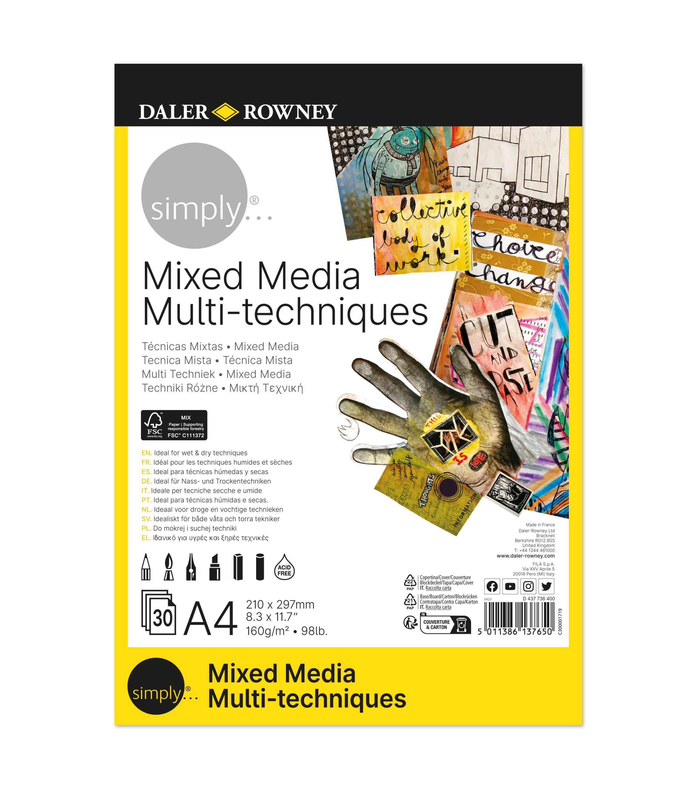 Simply Mixed Media Paper Pad - Daler-Rowney