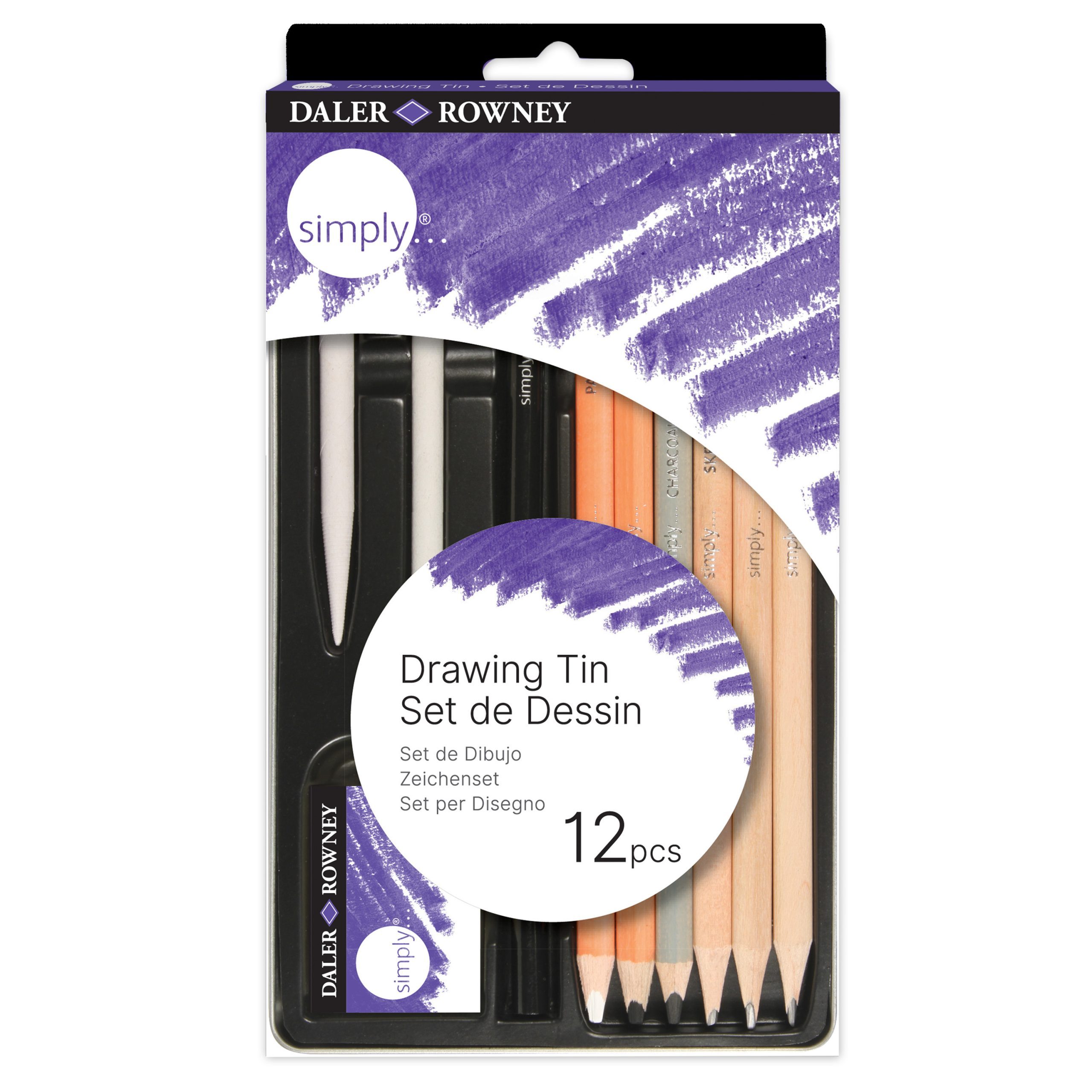 Simply Sketching Pencils Drawing 12pcs Set - Daler-Rowney