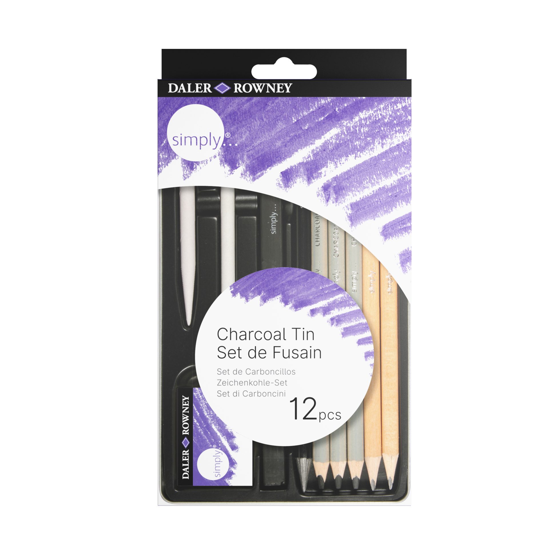 Simply Sketching Pencils & Charcoal 12pcs Set - Daler-Rowney