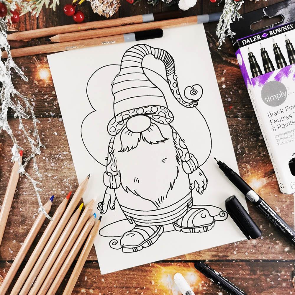 #simplycreate Gonk Coloured Pencil Drawing - Daler-Rowney