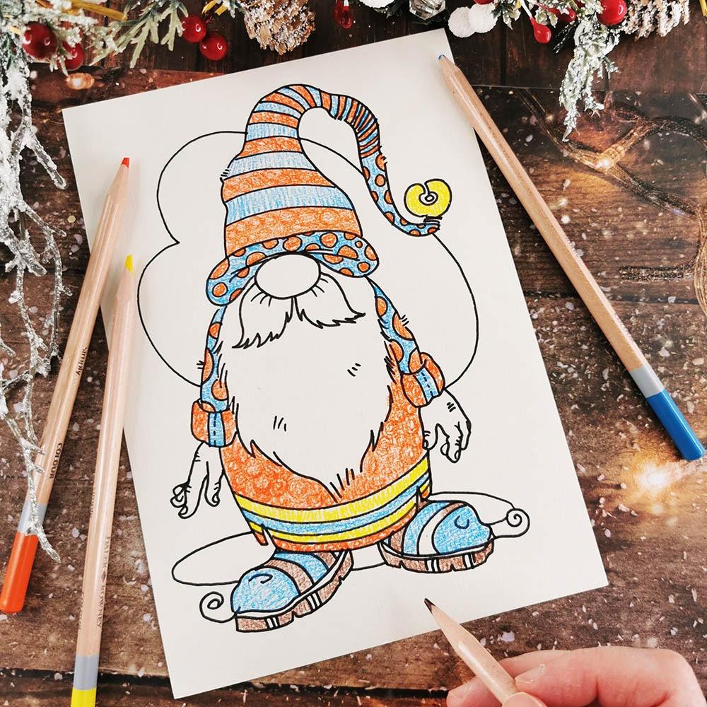 #simplycreate Gonk Coloured Pencil Drawing - Daler-Rowney