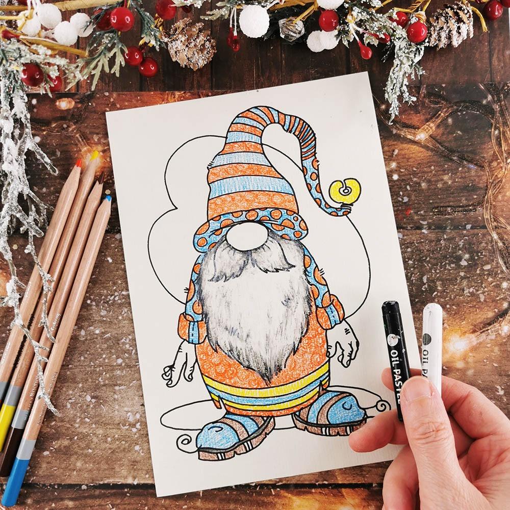 #simplycreate Gonk Coloured Pencil Drawing - Daler-Rowney