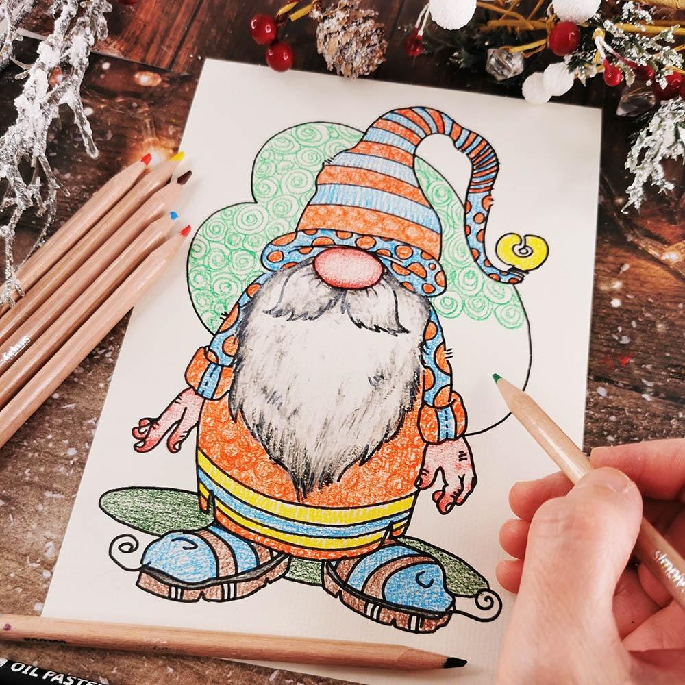 #simplycreate Gonk Coloured Pencil Drawing - Daler-Rowney